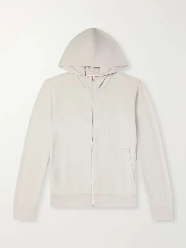 Orlebar Brown Mathers Wool-jersey Zip-up Hoodie - Beige