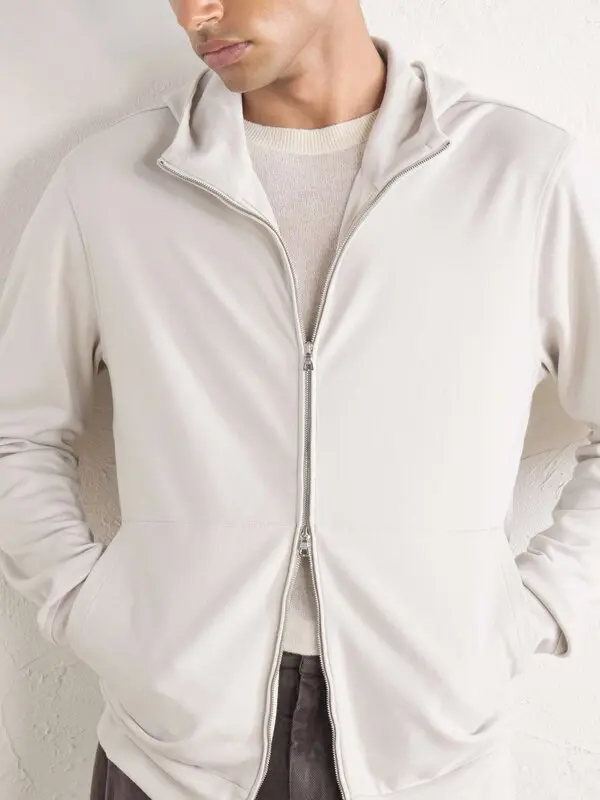 Orlebar Brown Mathers Wool-jersey Zip-up Hoodie - Beige