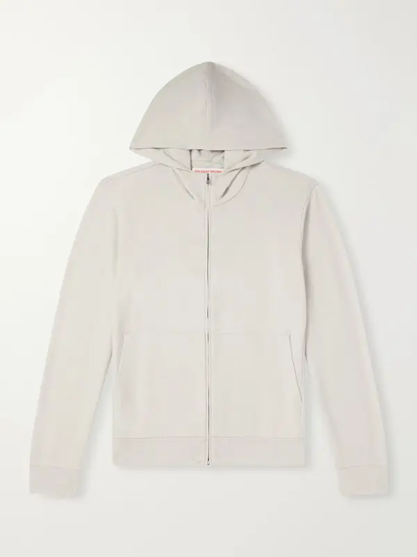 Orlebar Brown Mathers Wool-jersey Zip-up Hoodie - Neutrals