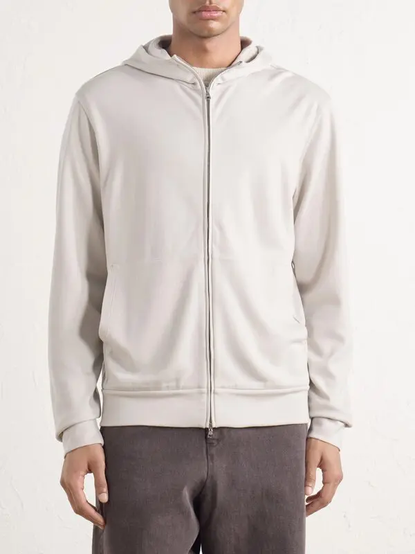 Orlebar Brown Mathers Wool-jersey Zip-up Hoodie - Neutrals