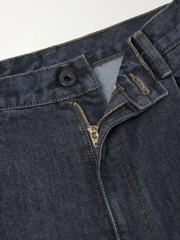 Kapital Wide-leg Pleated Denim Shorts
