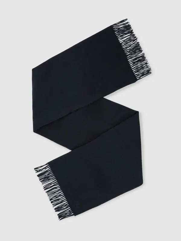 REISS Picton Wool And Cashmere Scarf - Navy