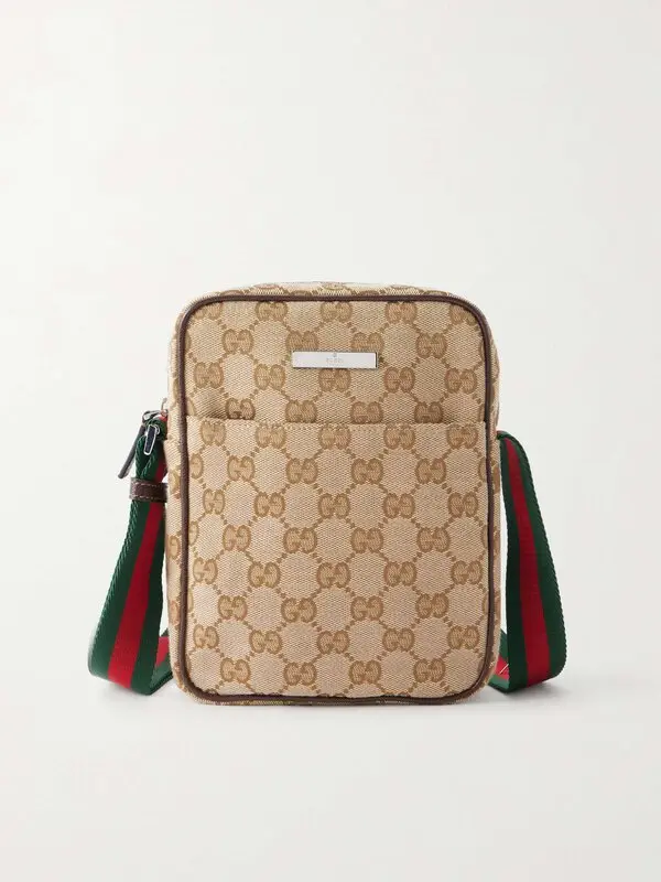 Gucci Tag Webbing-trimmed Gg-canvas Messenger Bag