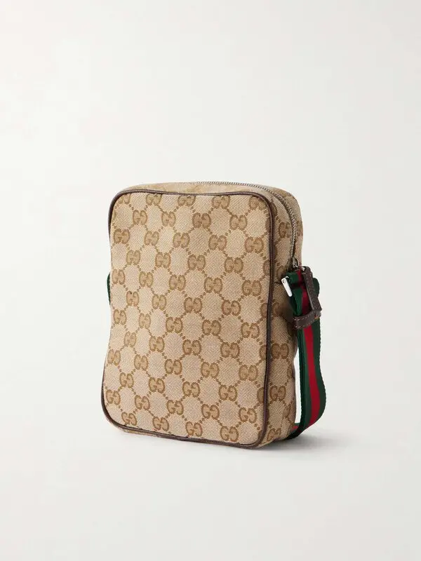 Gucci Tag Webbing-trimmed Gg-canvas Messenger Bag