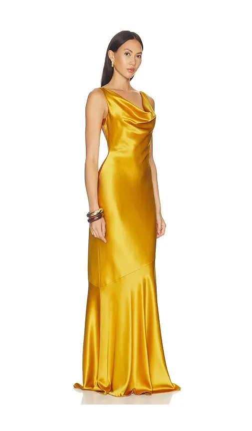 Retrofete Keryn Dress In Metallic Gold