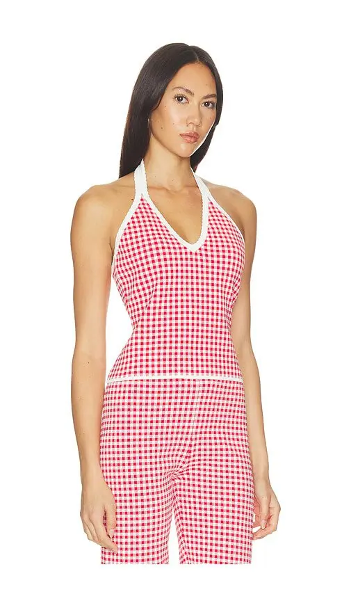 Posse Micah Halter Top In Multi - Red Gingham