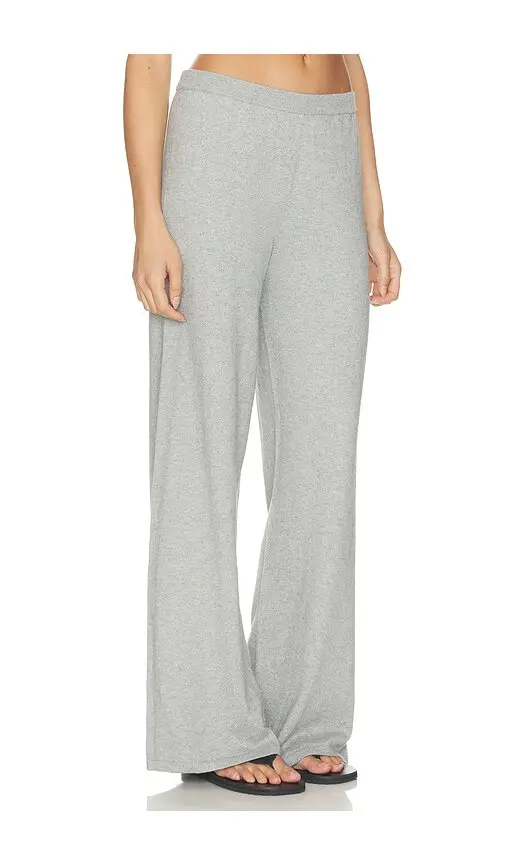 Eterne Cotton Cashmere Wide Leg Lounge Pant - Grey