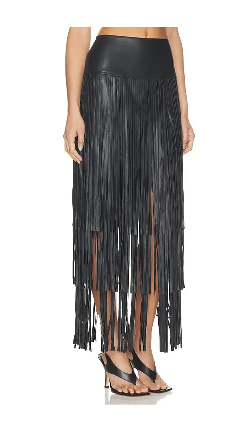L'Agence Karoline Maxi Fringe Skirt