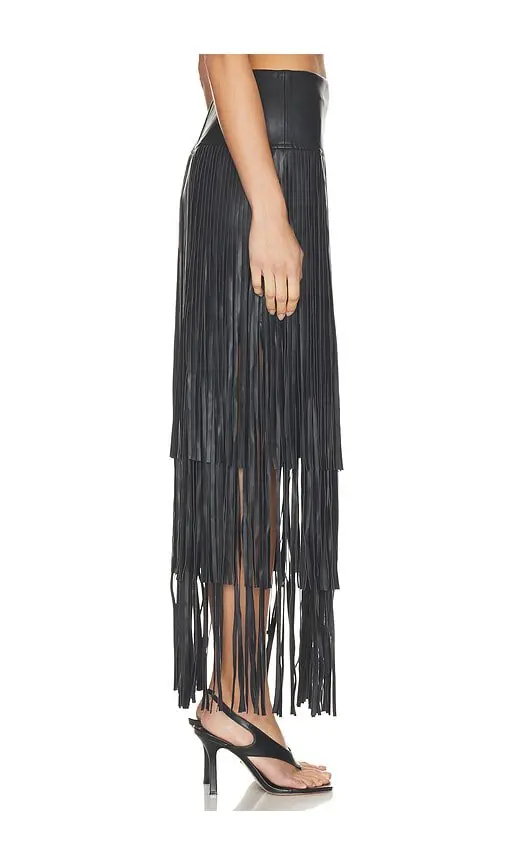 L'Agence Karoline Maxi Fringe Skirt