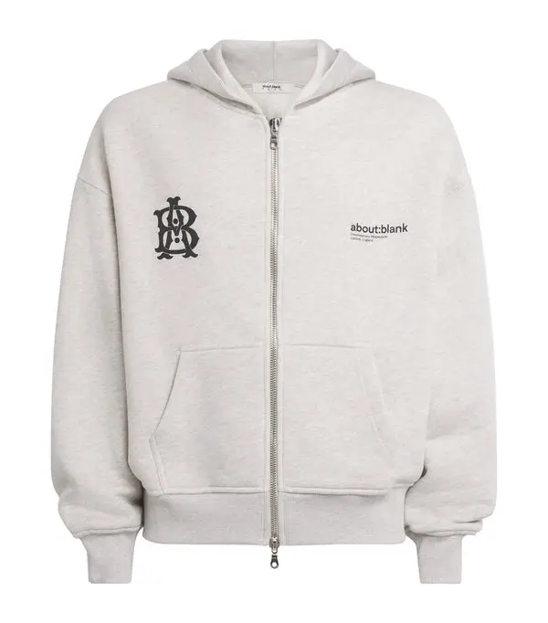 ABOUT:BLANK Cotton Monogram Hoodie - Grey