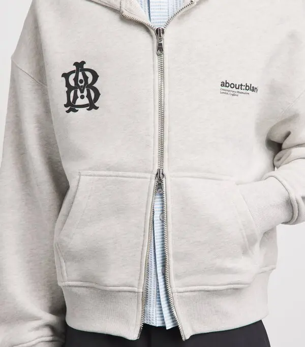 ABOUT:BLANK Cotton Monogram Hoodie - Grey