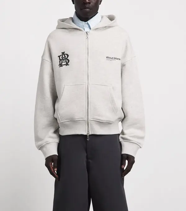 ABOUT:BLANK Cotton Monogram Hoodie - Grey