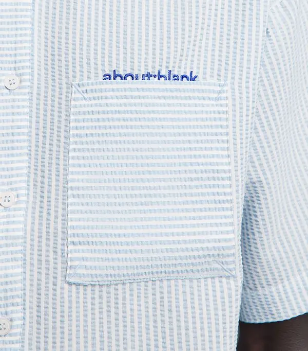 ABOUT:BLANK Seersucker Embroidered Shirt