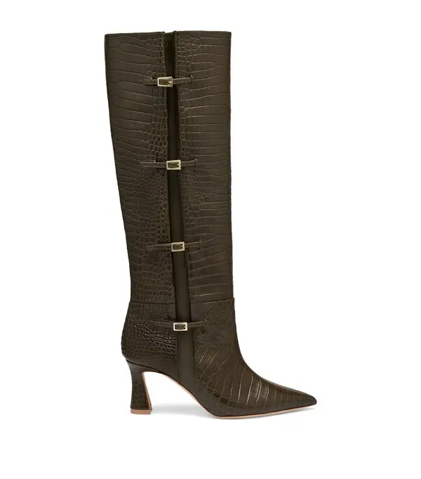 MALONE SOULIERS Croc-embossed Leather Nolan Knee-high Boots 70