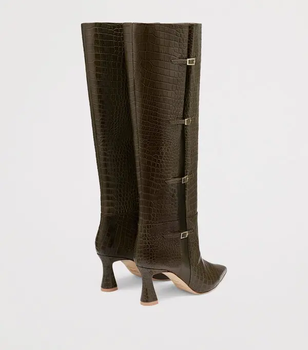 MALONE SOULIERS Croc-embossed Leather Nolan Knee-high Boots 70
