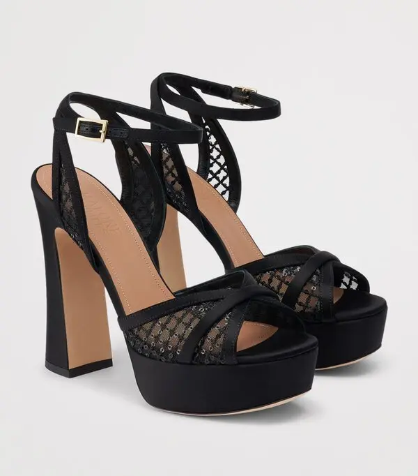 MALONE SOULIERS Sylvie Sequin Mesh Platform Sandals