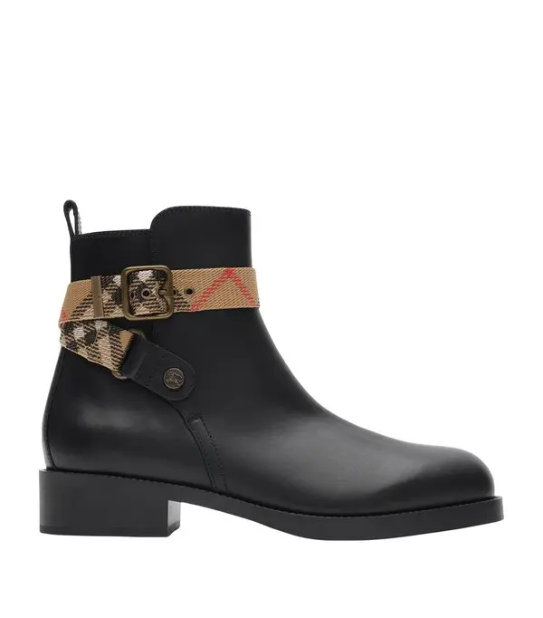 Burberry Leather Huntley Ankle Boots