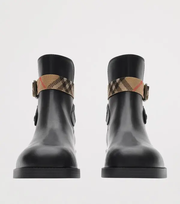 Burberry Leather Huntley Ankle Boots