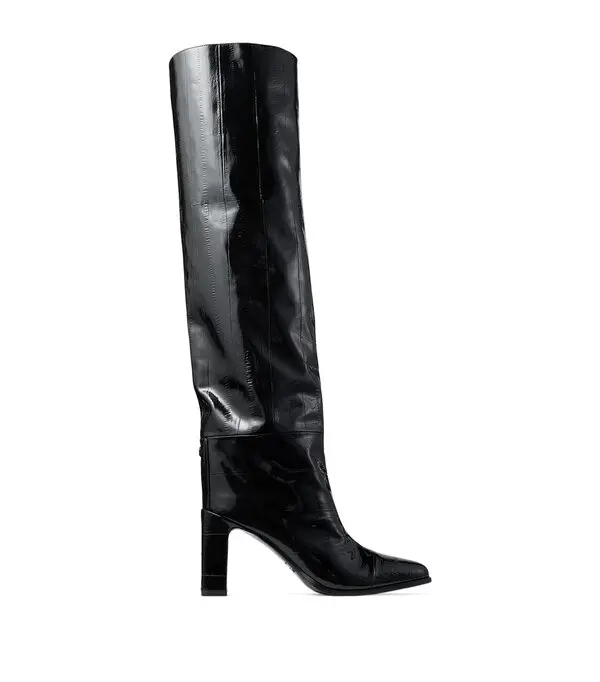 JIMMY CHOO Caly 85 Leather Over-the-knee Boots