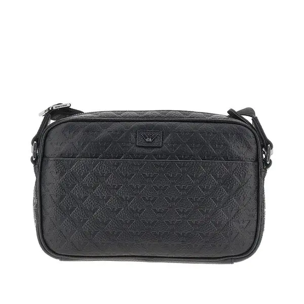 Emporio Armani Eagle Motif Embossed Leather Crossbody Bag