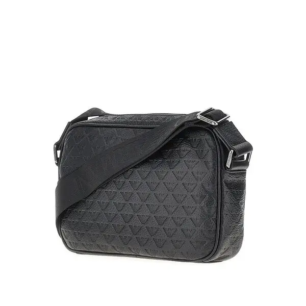 Emporio Armani Eagle Motif Embossed Leather Crossbody Bag
