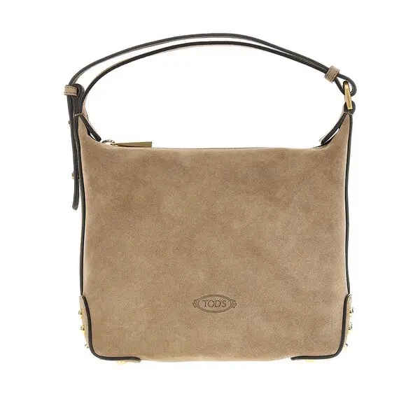 TOD'S Leather Metal Dots Mini Bag - Beige