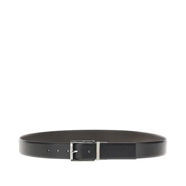 Emporio Armani Reversible Leather Belt With Squared Buckle