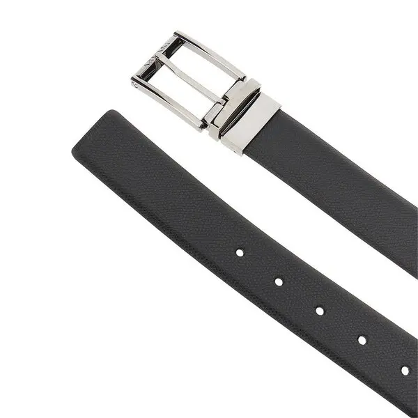 Emporio Armani Reversible Leather Belt With Squared Buckle