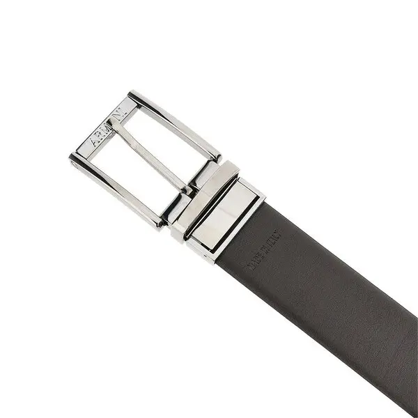 Emporio Armani Reversible Leather Belt With Squared Buckle