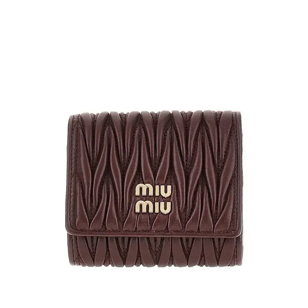 Miu Miu Matelassé Nappa Leather Twi-fold Wallet - Red