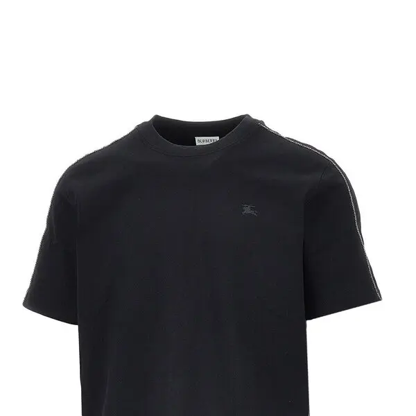 Burberry T-hirt Con Profili Check - Black