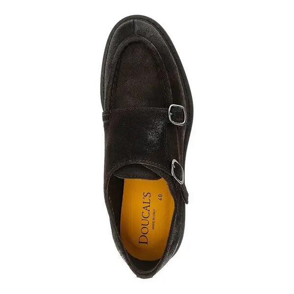DOUCAL'S Suede Leather Double Monk Strap Shoes