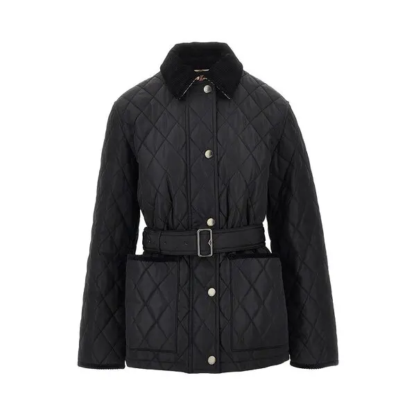 Burberry Quilted Nylon Jacket With Check Lining