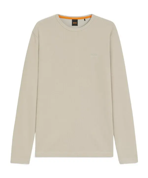 Hugo Boss Logo Embroidered Ribbed Crewneck Sweater