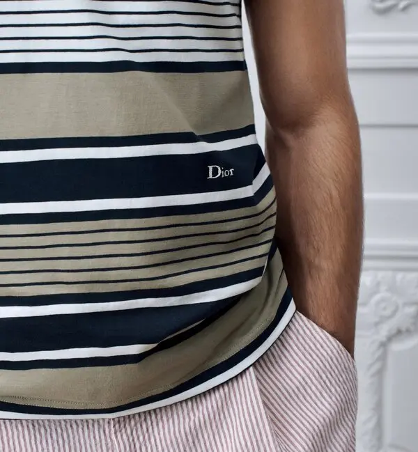 Dior Dioriviera Striped T-shirt, Relaxed Fit - Black