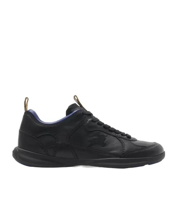 Burberry Embroidered Equestrian Knight Lace-up Sneakers - Black
