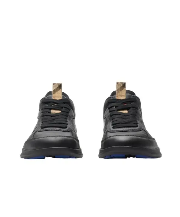Burberry Embroidered Equestrian Knight Lace-up Sneakers - Black