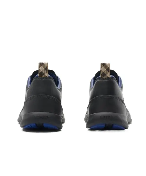 Burberry Embroidered Equestrian Knight Lace-up Sneakers - Black