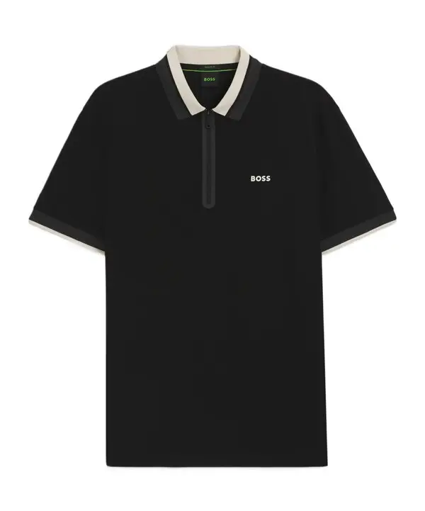 Hugo Boss Cotton-piqué Polo Shirt With Zip Placket