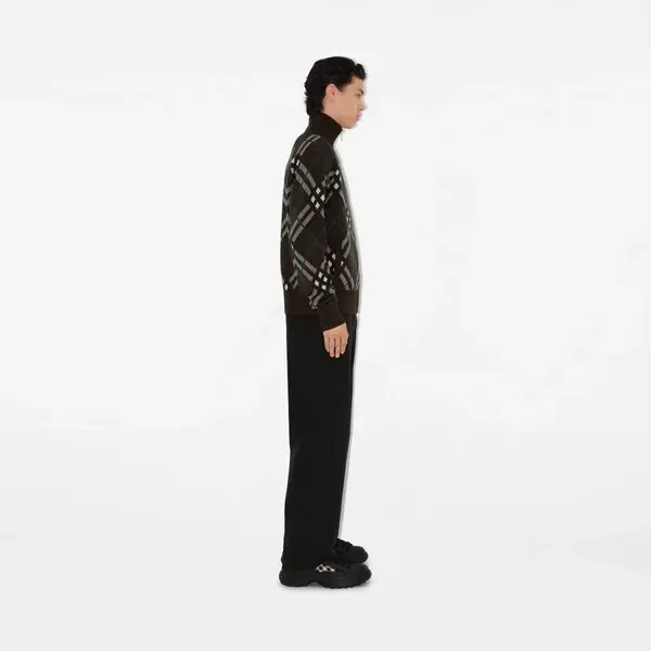Burberry Check Zip-up Cardigan - Comfortable Brown