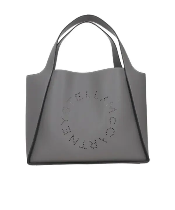 Stella McCartney Logo Perforated Top Handle Bag - Gray