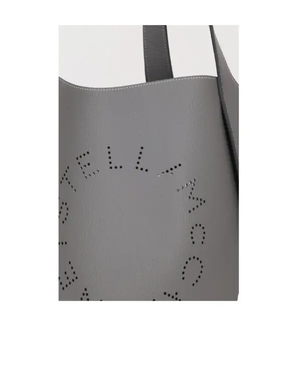 Stella McCartney Logo Perforated Top Handle Bag - Gray