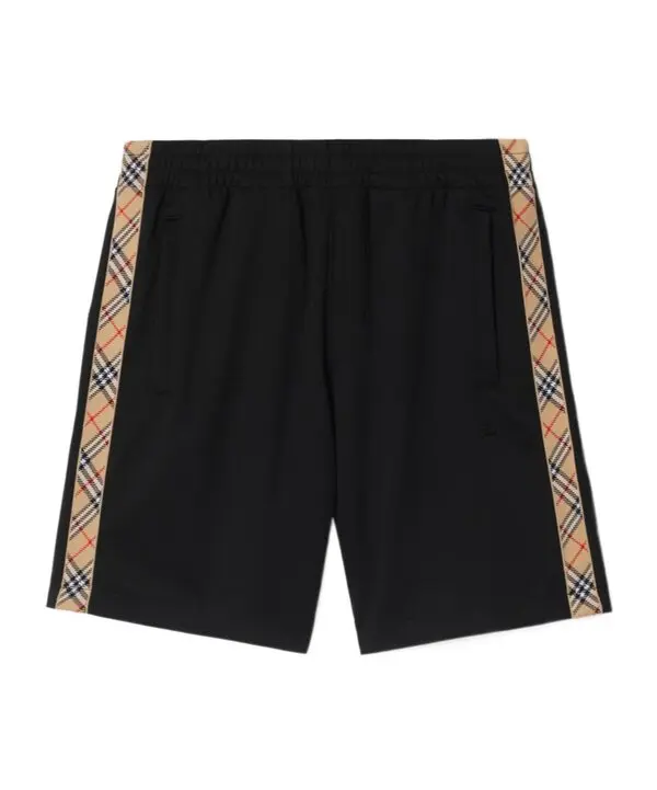 Burberry Check Trim Cotton Blend Shorts
