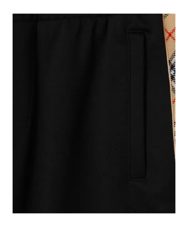 Burberry Check Trim Cotton Blend Shorts - Black