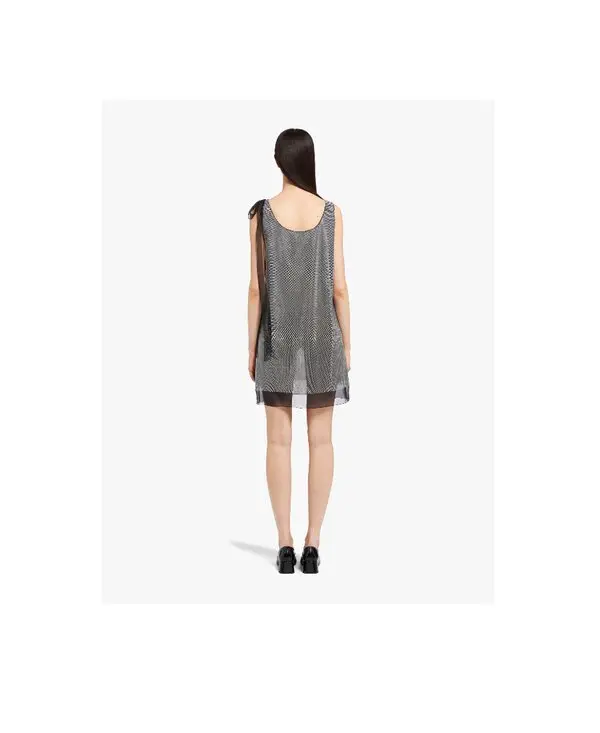 Prada Embellished Logo Mini Dress