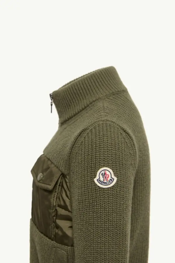 Moncler Wool Cashmere Blend Zip-up Cardigan