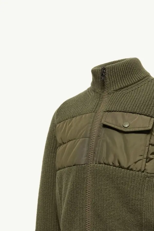 Moncler Wool Cashmere Blend Zip-up Cardigan