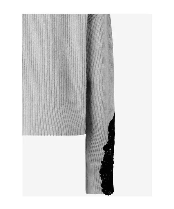 Pinko Lace-appliqué Ribbed Crewneck Jumper