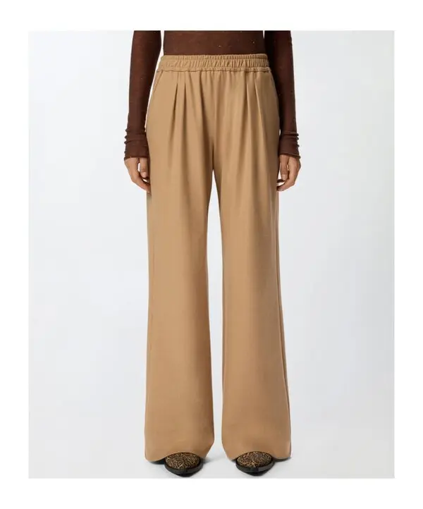 Pinko Pleated Elastic-waist Wide-leg Trousers