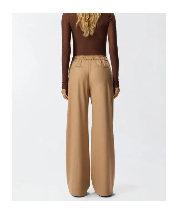 Pinko Pleated Elastic-waist Wide-leg Trousers